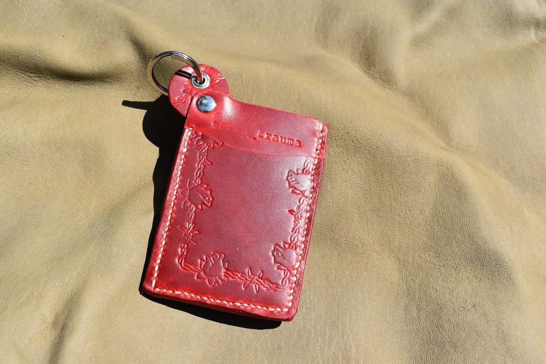 Red ROSES BARBED WIRE Card Wallet With Chain Loop - Etsy