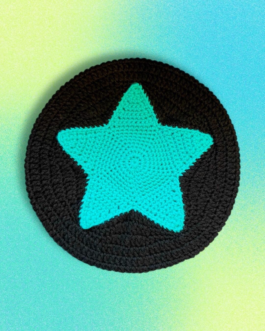 Black and Teal Celestial Crochet Beret - Etsy