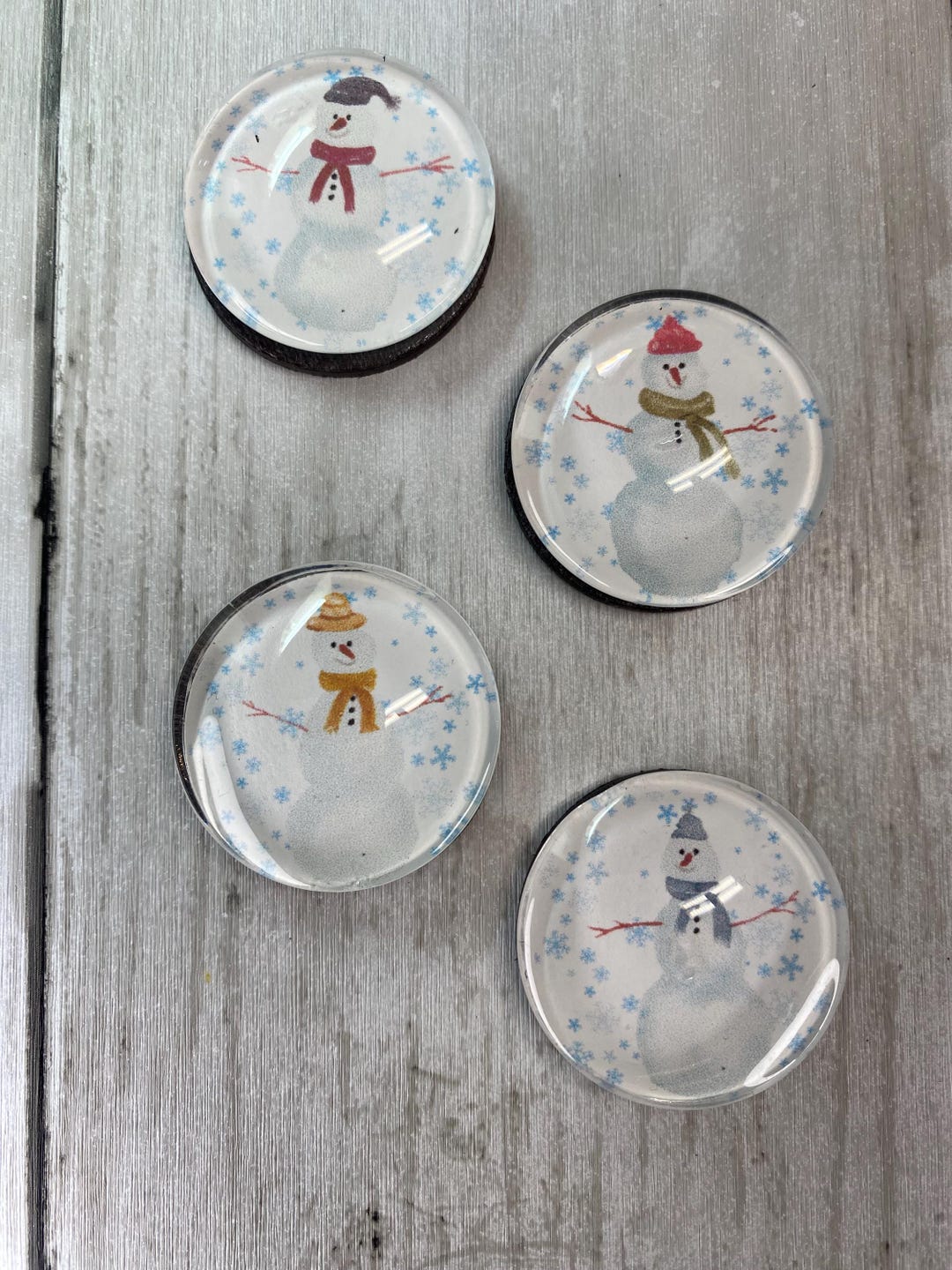 Snowman Magnet Set – Holiday Fridge Magnets in Gift Tin – Christmas ...