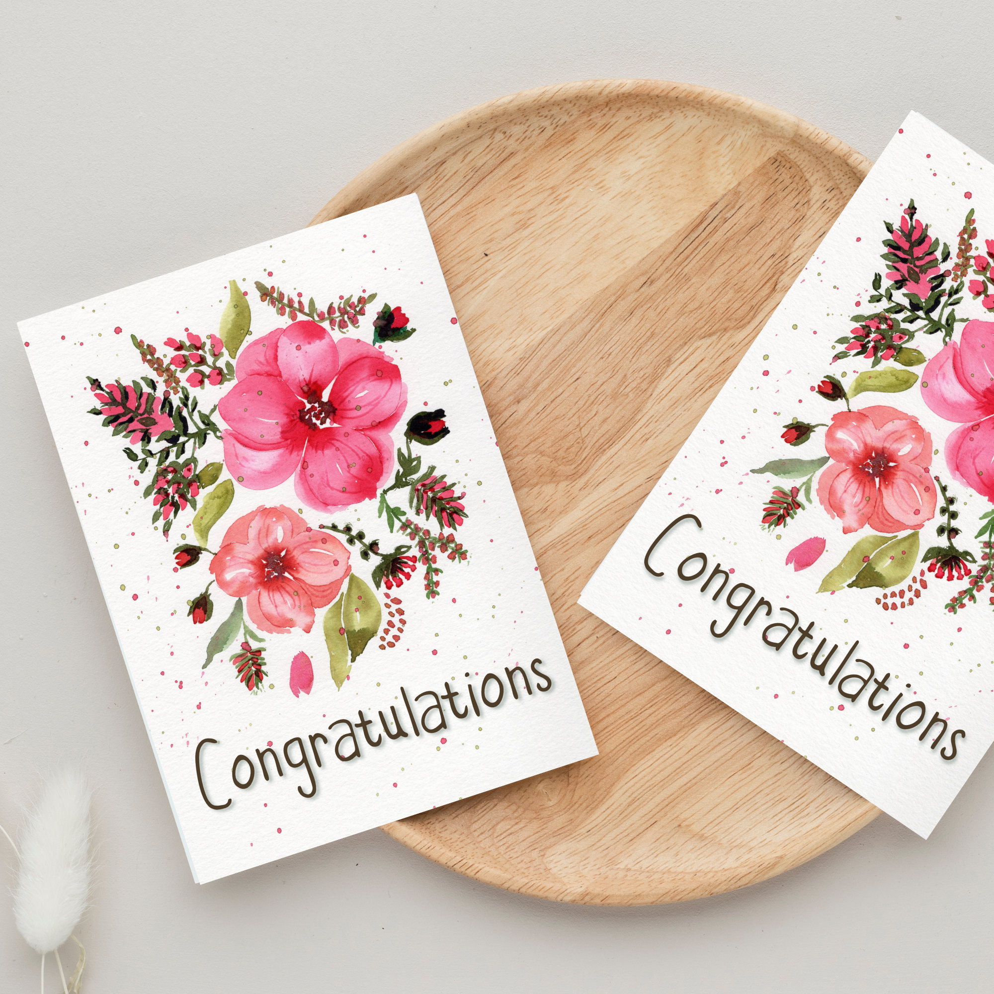 Floral Congratulations Card, College Graduation Card, Blank Card and ...