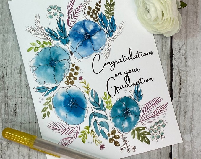 Graduation Congratulations Card, College Graduation Card, Blank Card ...