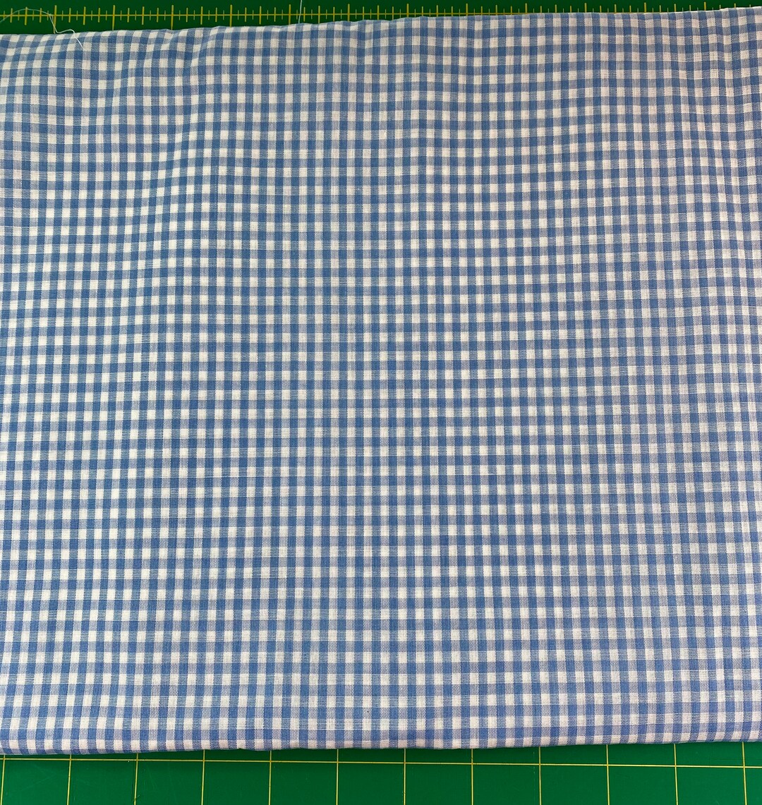Blue Gingham Fabric by the Yard Blue Checked Fabric for - Etsy