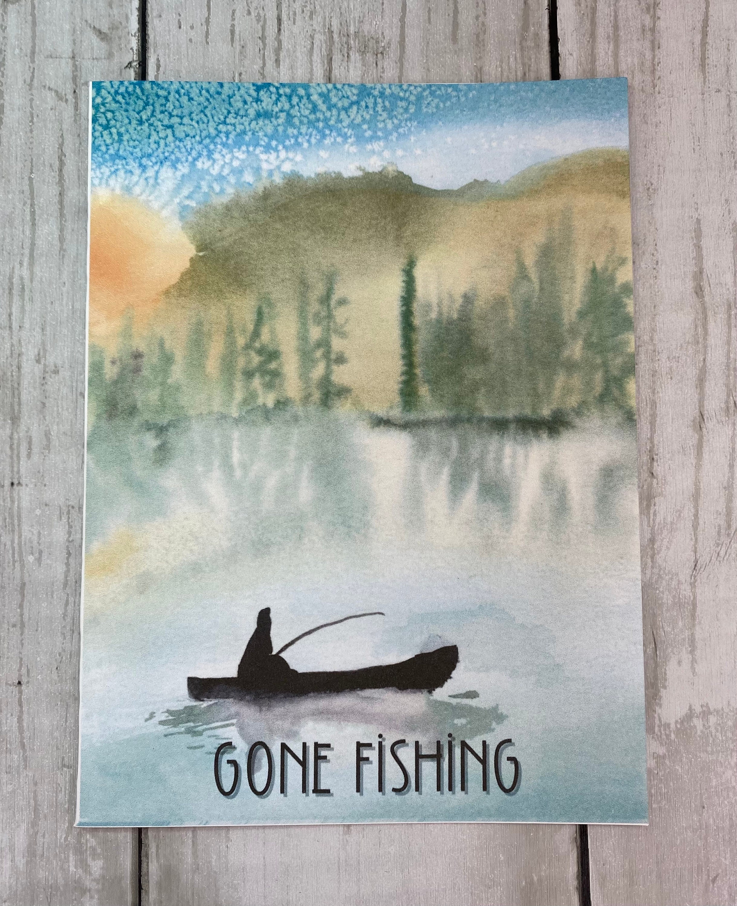 Gone Fishing Memorial Card, Boss Retirement Card for Men, Father in Law ...