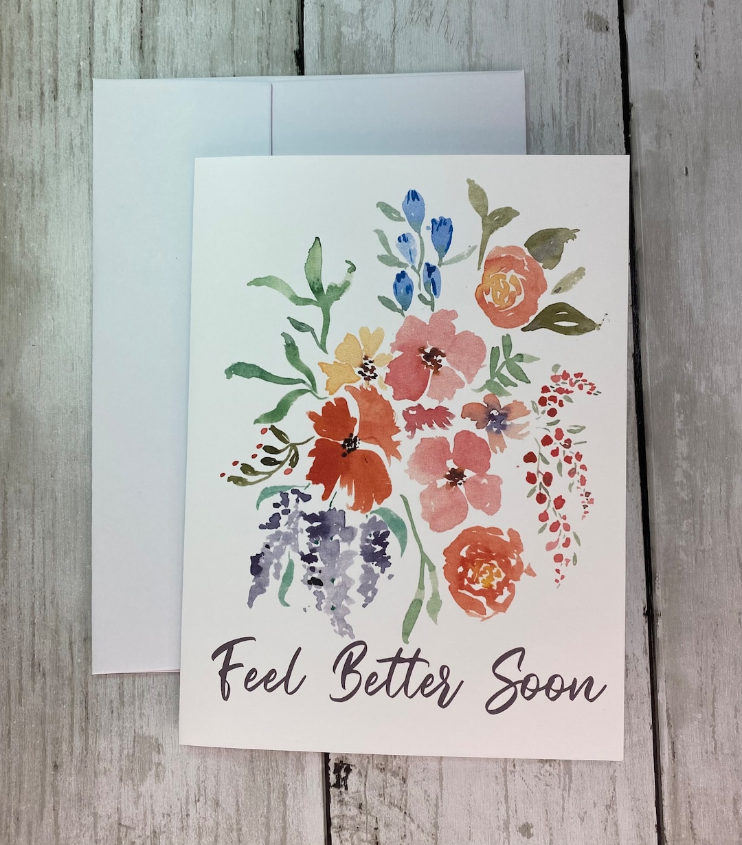 Feel Better Card With Envelope, Get Well Soon Card Handmade, Recovery ...