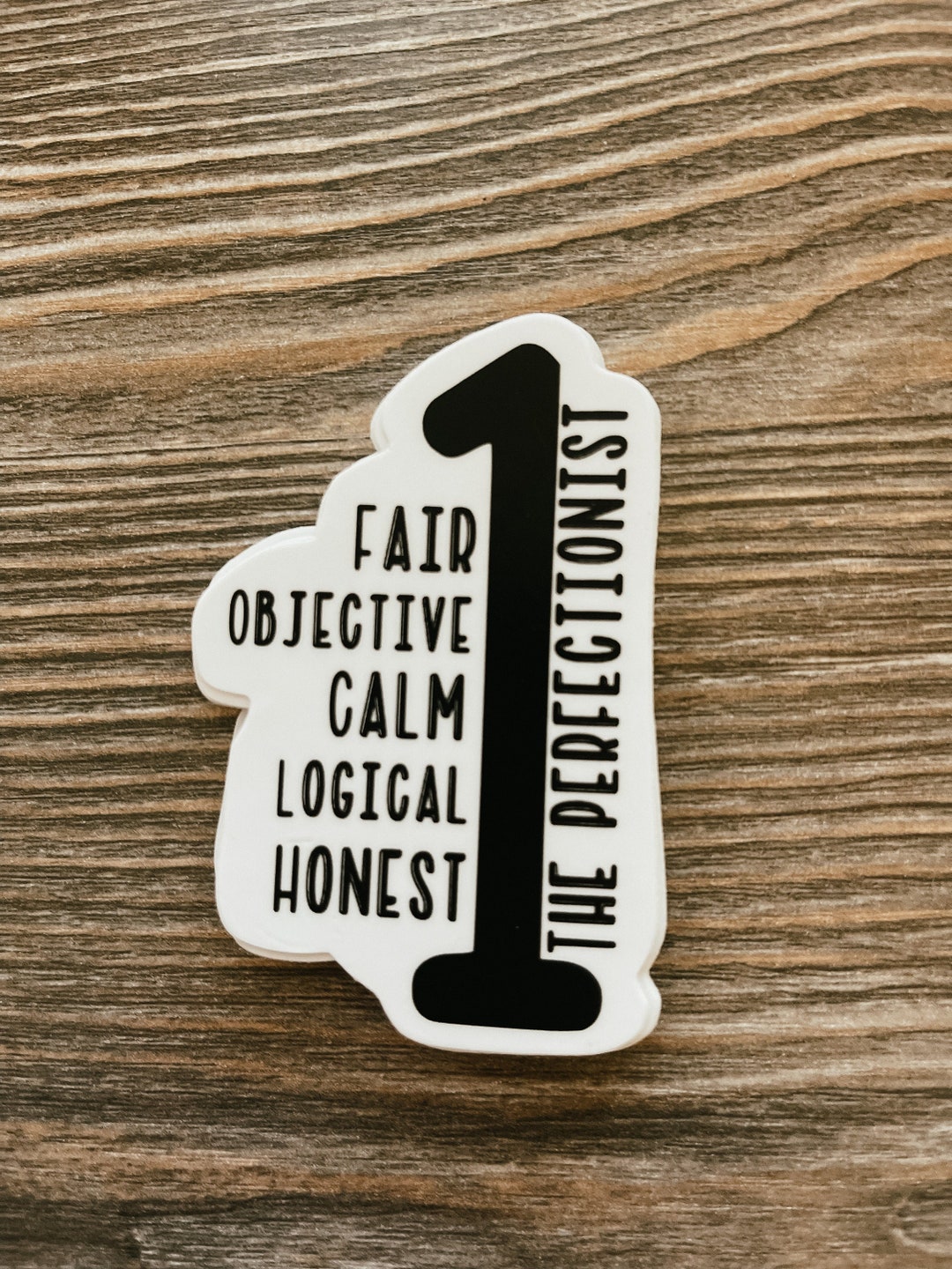 Enneagram Type 1 Sticker / Black & White / Glossy Sticker / Water ...