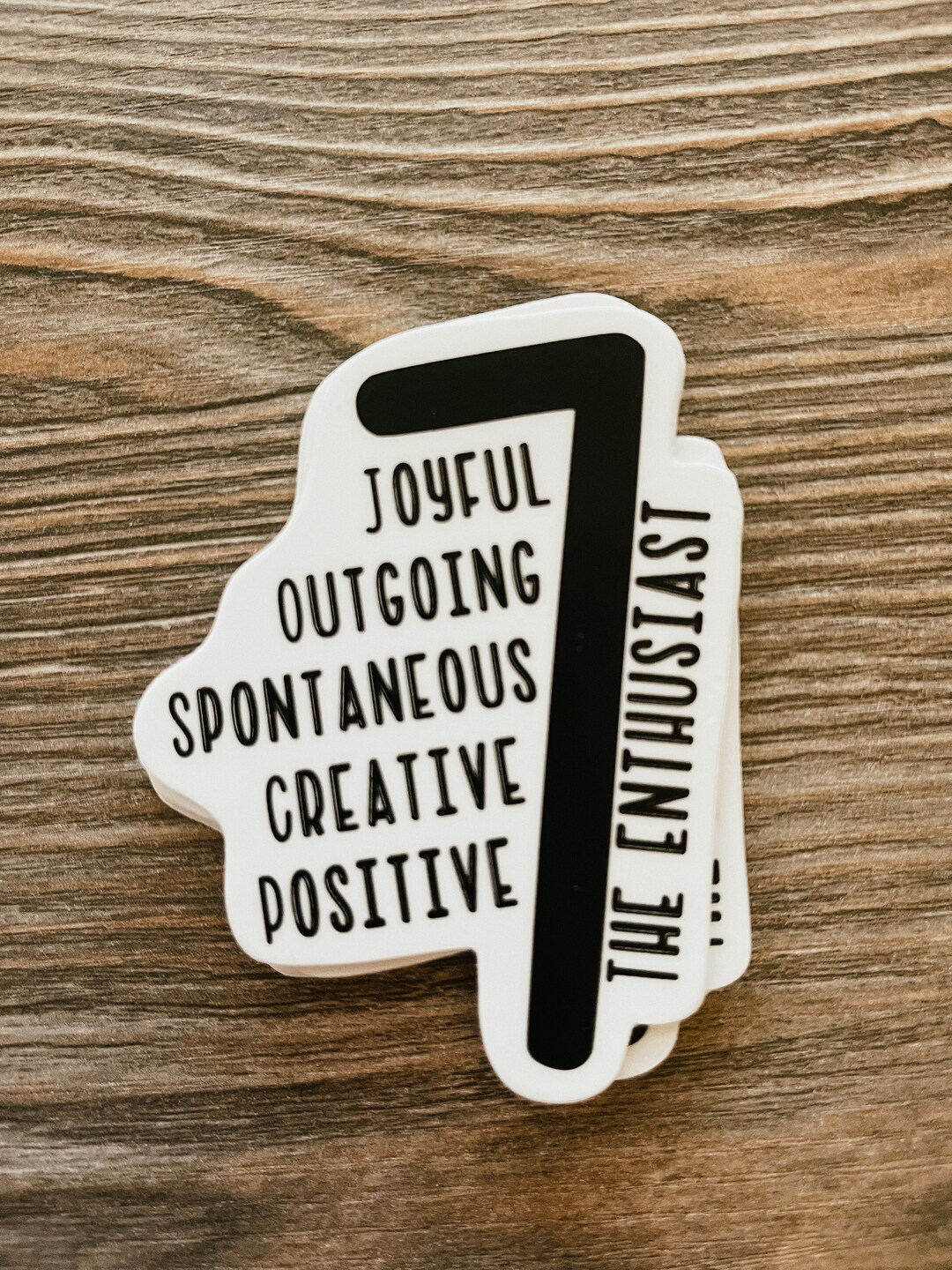 Enneagram Type 7 Sticker / Black & White / Glossy Sticker / Water ...