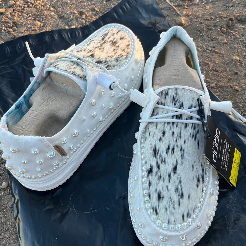 Cow Print Hey Dudes - Etsy