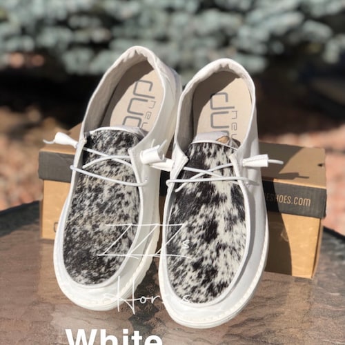 Custom Turquoise Beaded & Cowhide Hey Dudes - Etsy