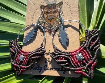 13 Point Bolt and Terrapin Micro Macrame Earrings - Etsy