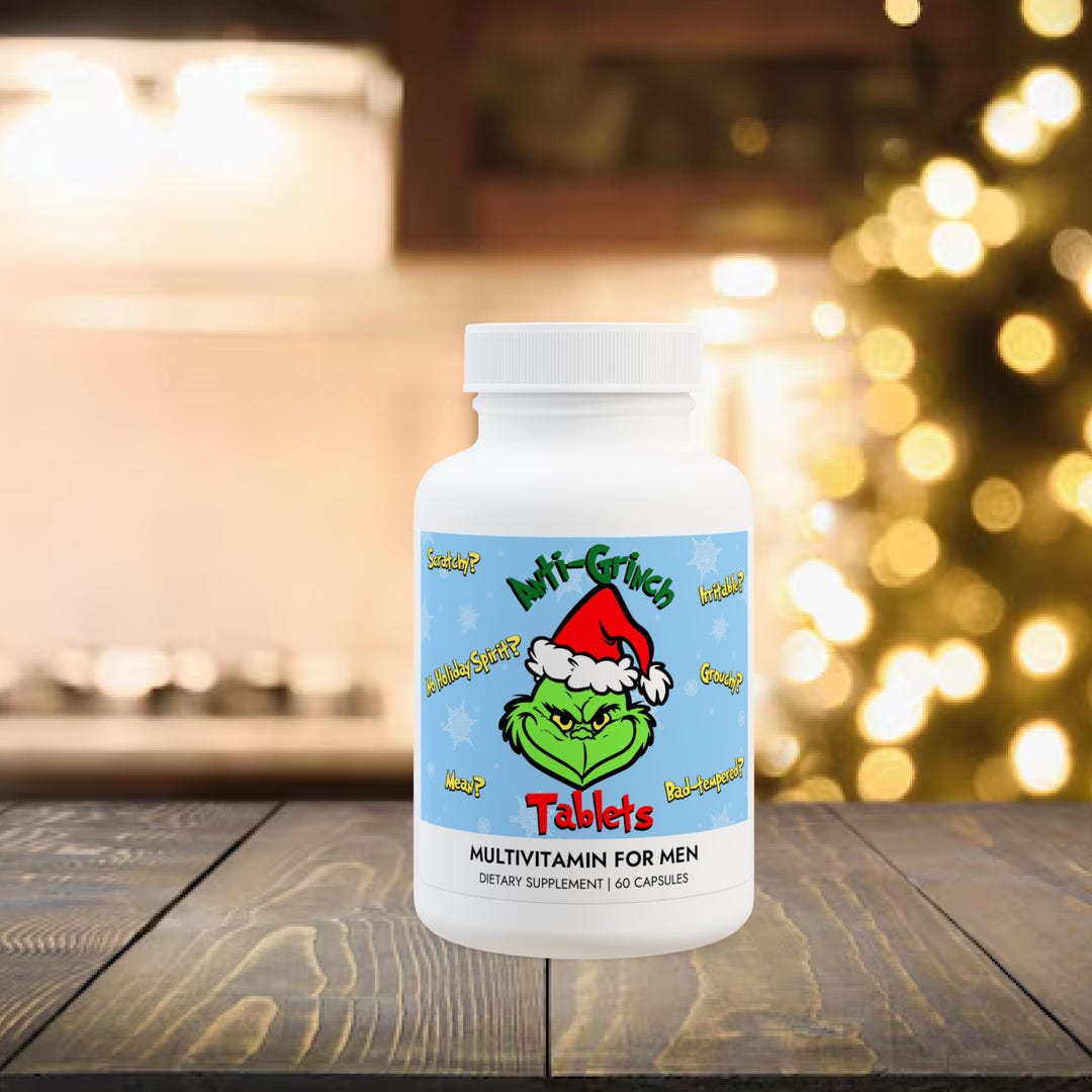 Anti-grinch Complete Multivitamin for Men, Holiday Mood Booster, FREE ...