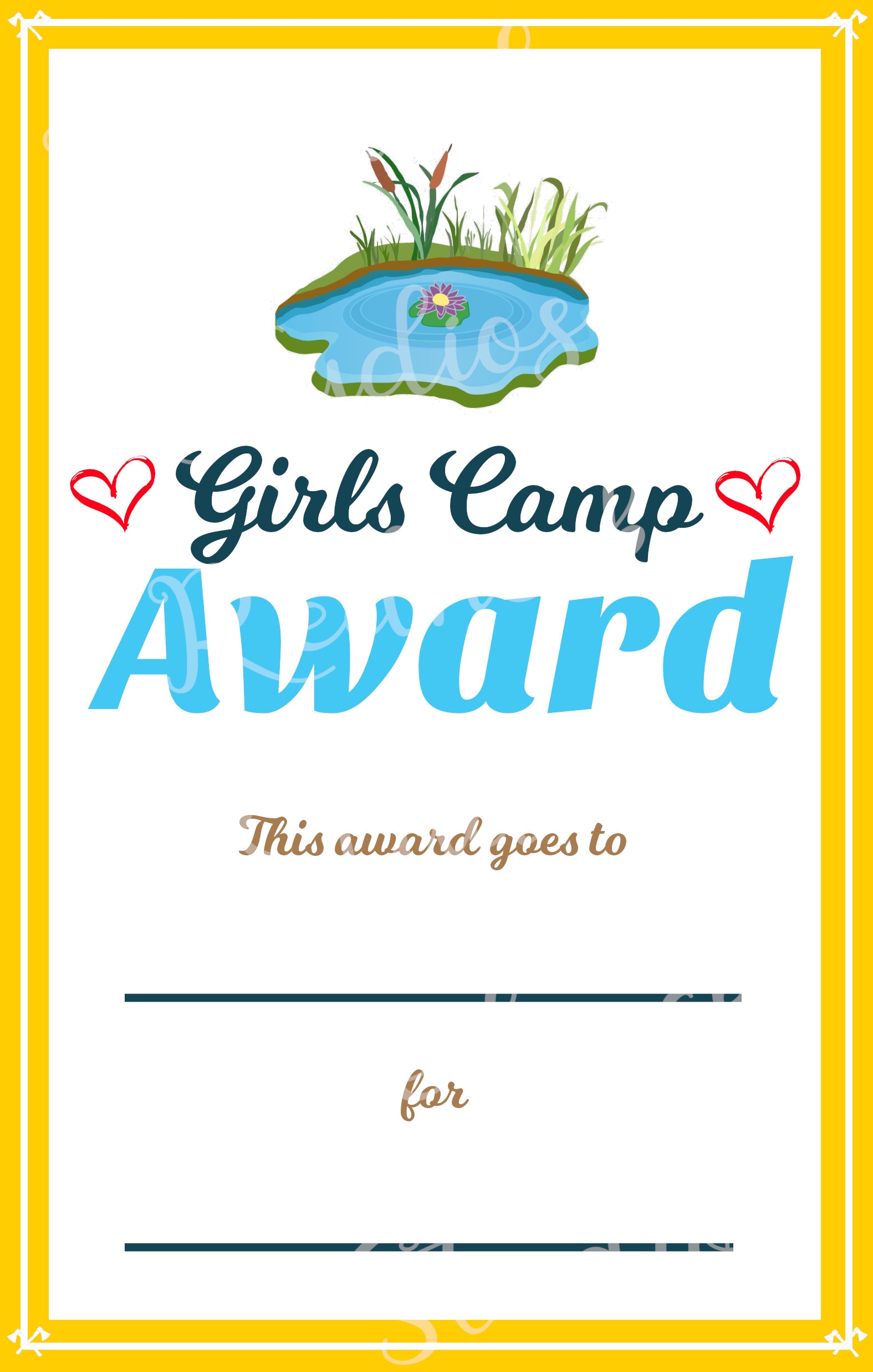 Girls Camp Awards: Fill-in Printable Certificates (digital Download) - Etsy