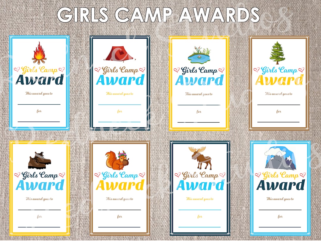 Cute Girls Camp Fill-in-the-blank Awards for Young Women With Camp ...