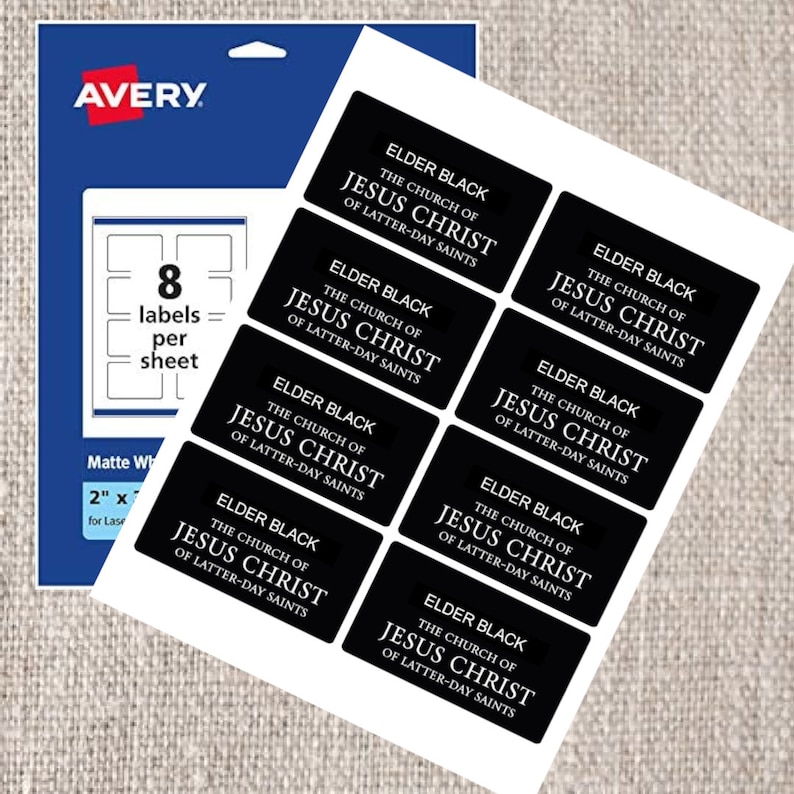Custom Editable LDS Missionary Tags for Avery 6873 Stickers - Etsy