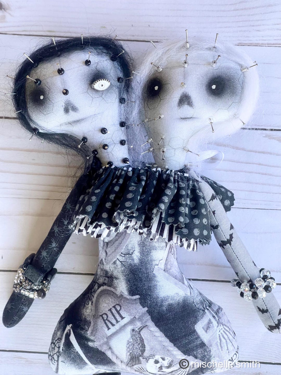 Creepy Girls Conjoined Twins Pinhead Doll~handmade OOAK Creepy Art Doll ...