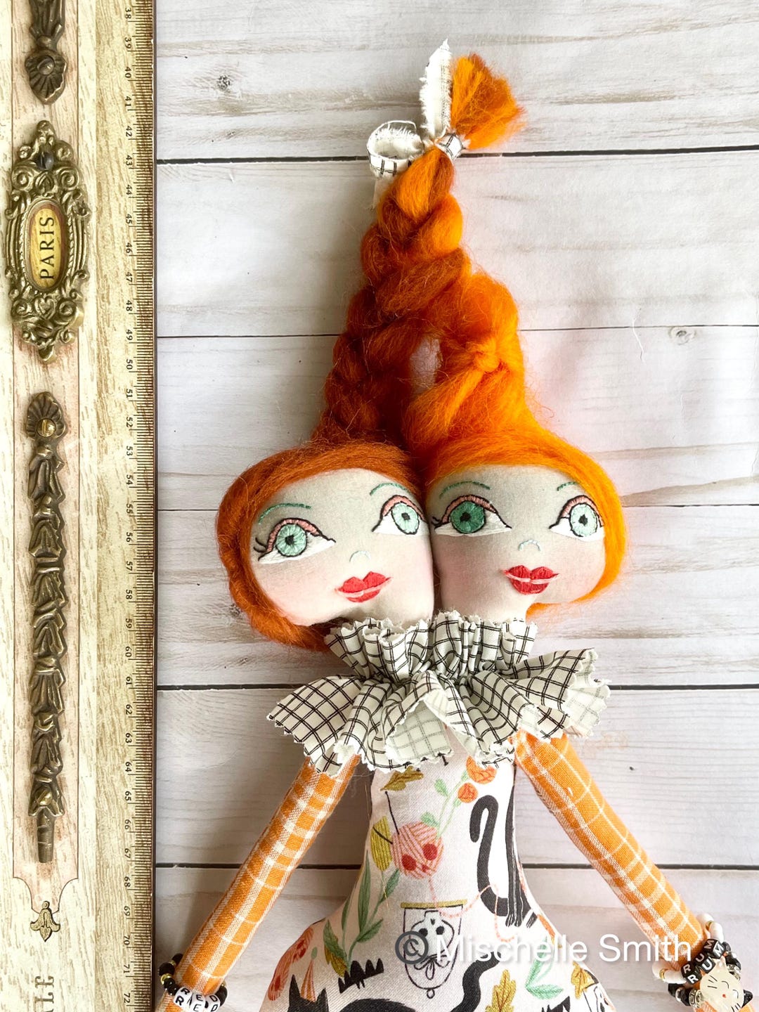 Red and Rum Conjoined Twins Doll~handmade OOAK Creepy Art Doll by ...