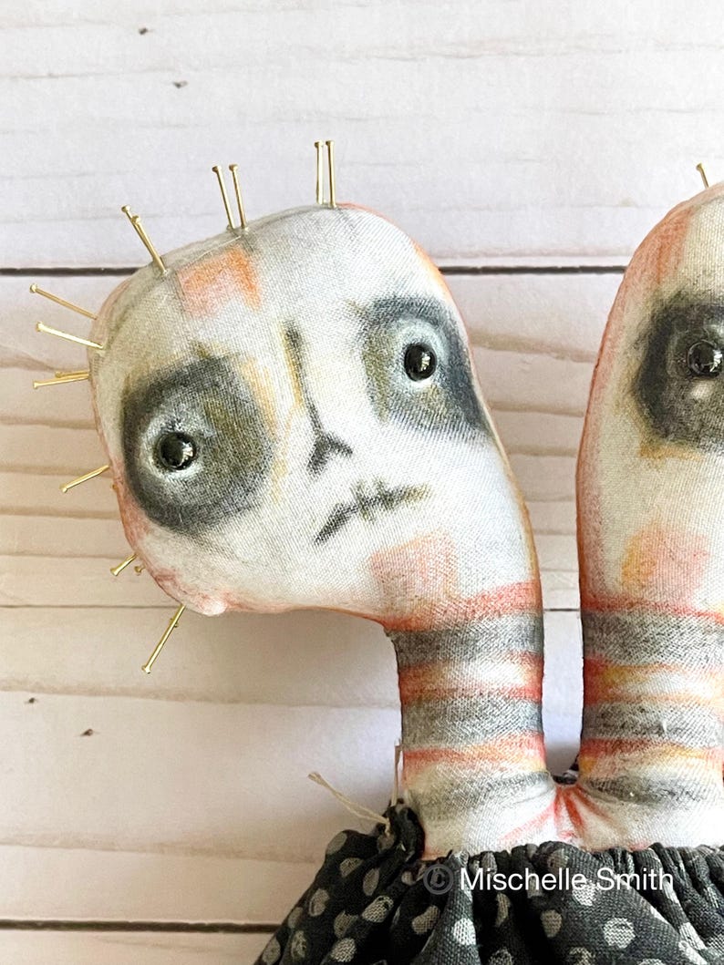 Pinnie Twinnie’s Conjoined Twins Pinhead Doll~handmade OOAK Creepy Art ...