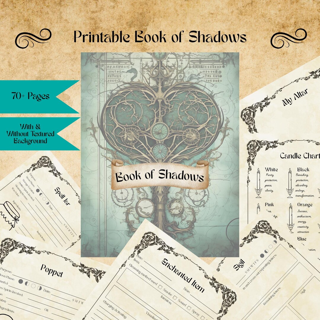 Book of Shadows PDF Blank Printable Grimoire Pages for Beginners ...