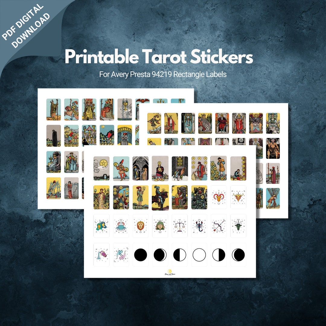 Printable Tarot Stickers for Tarot Journal - 78 Unique Tarot Card ...