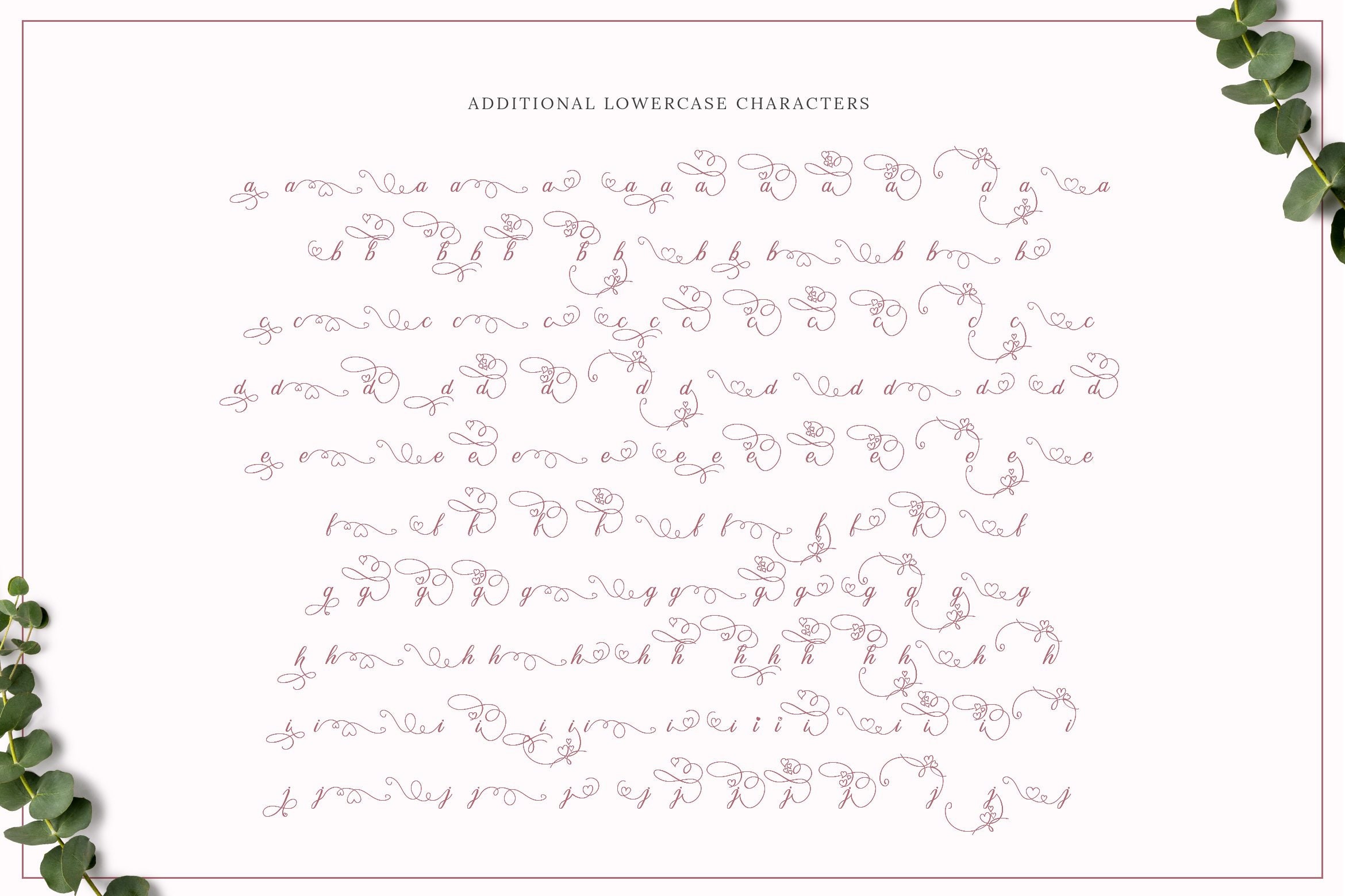 Cursive Font with Tails Calligraphy Font Font with Heart | Etsy