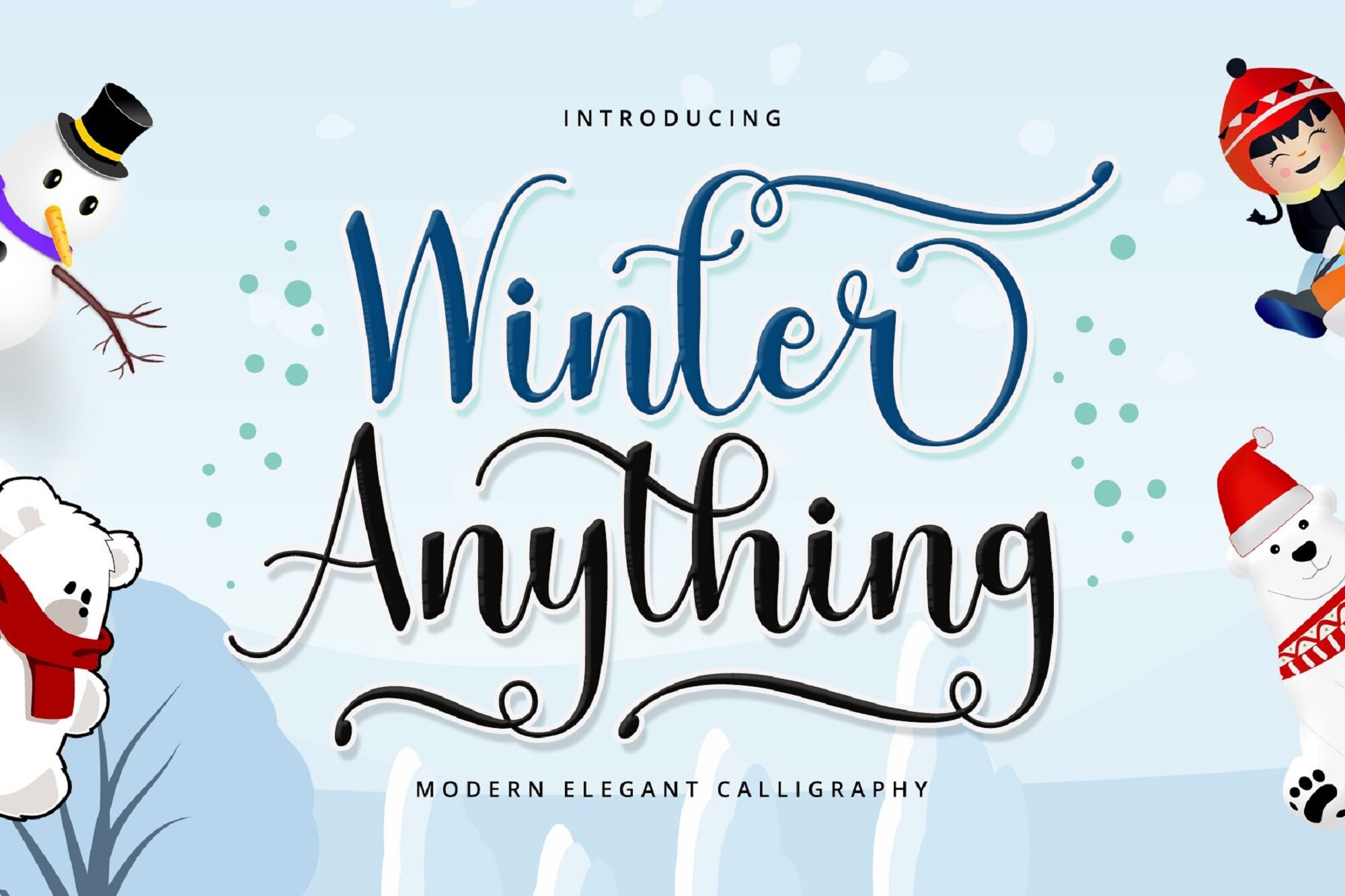 Winter Anything Font Script Font Font with Tails Font for | Etsy