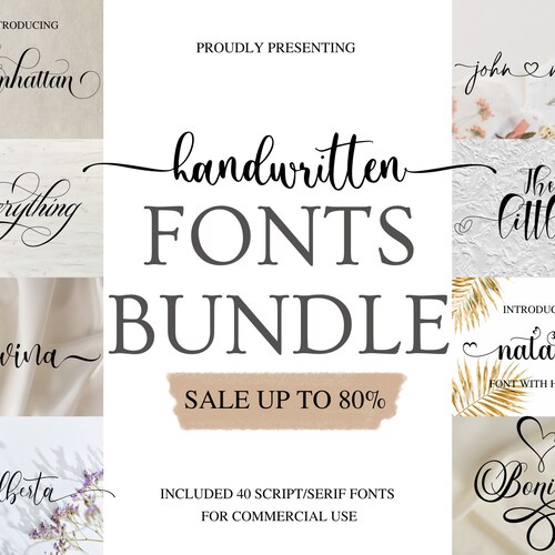 Modern Font Bundle Logo Fonts Wedding Fonts Handwritten - Etsy