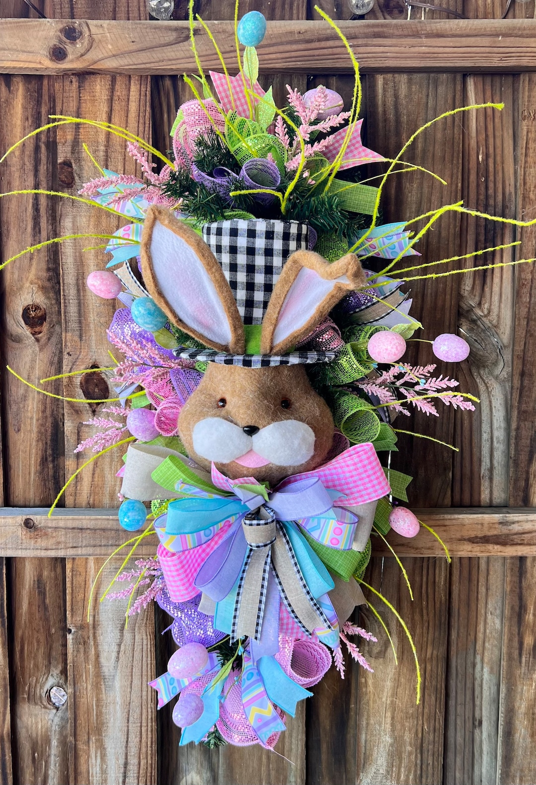 Bunny Swag, Bunny Wreath, Big Spring Swag, Spring Swag, Spring Swag for ...