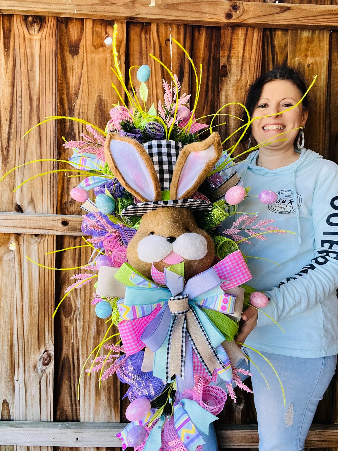 Bunny Swag, Bunny Wreath, Big Spring Swag, Spring Swag, Spring Swag for ...