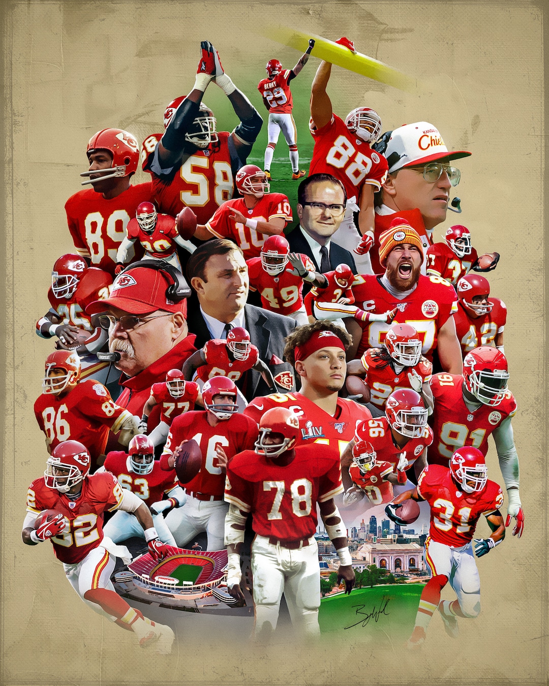 Kansas City Chiefs Legends Poster With Royals/chiefs Poster Included - Etsy