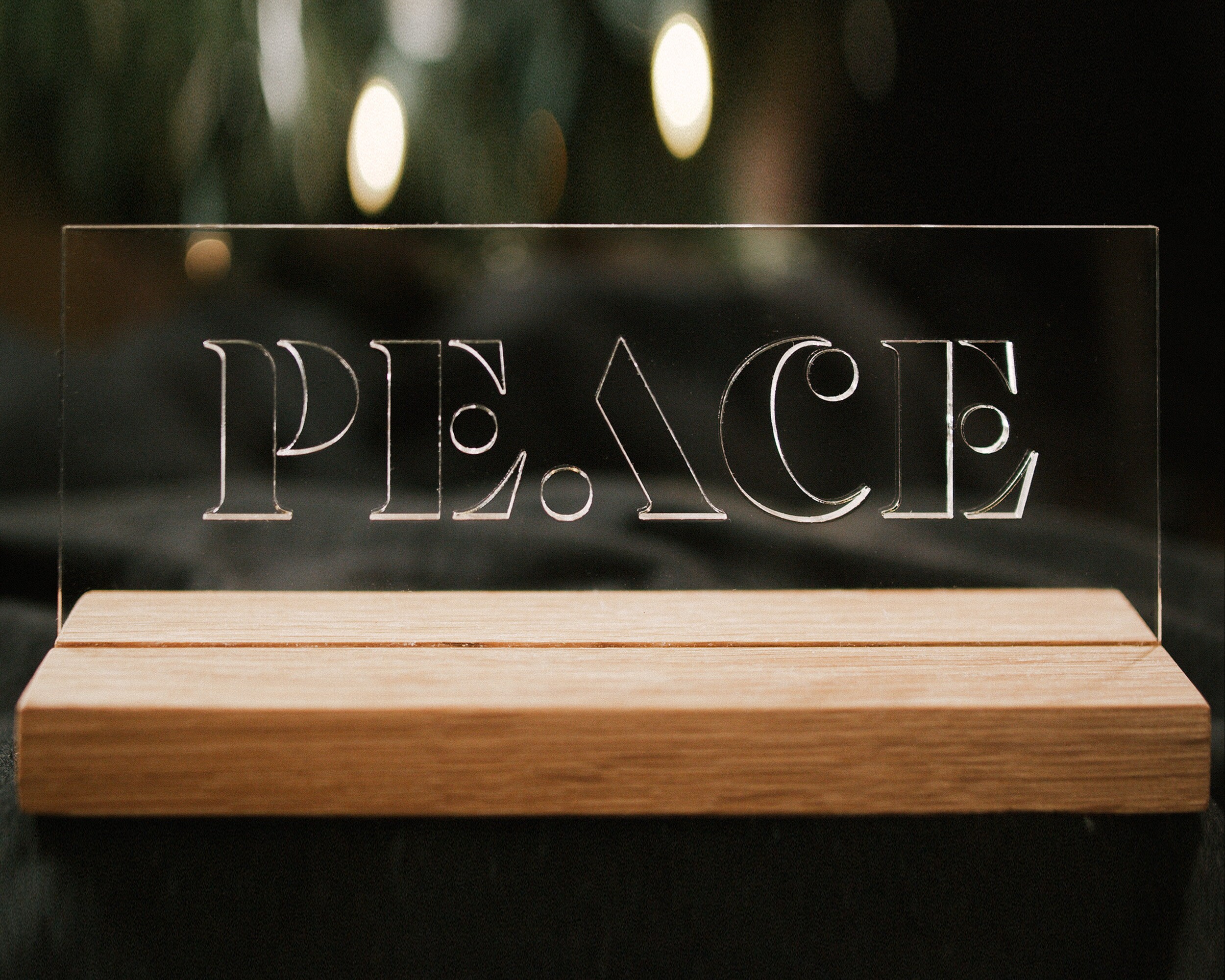 Peace Sign–white Oak/acrylic - Etsy