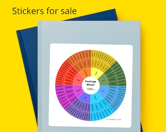 Feelings Wheel Sticker Mental Health Vinyl Sticker Emotions - Etsy