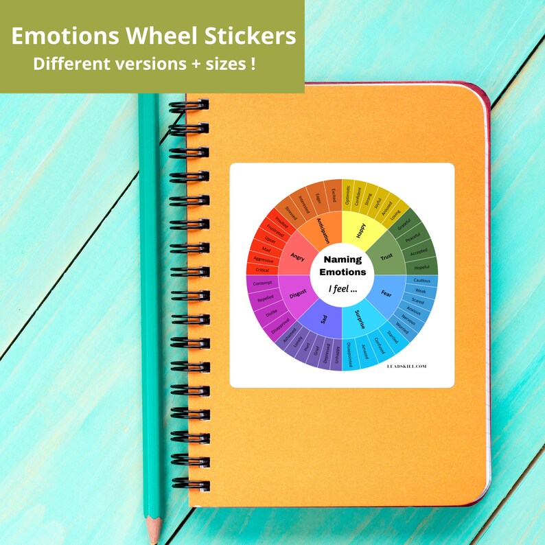 Emotion Wheel Stickers | Naming Feelings Wheel | 48 Emotions | Quality ...