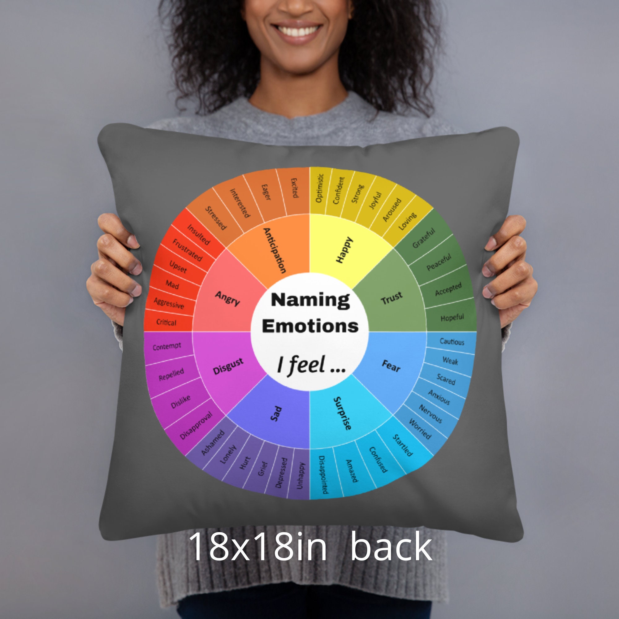 Emotion Wheel Pillow Comfy Feelings Wheel Pillow to Name EMOTIONS CBT ...
