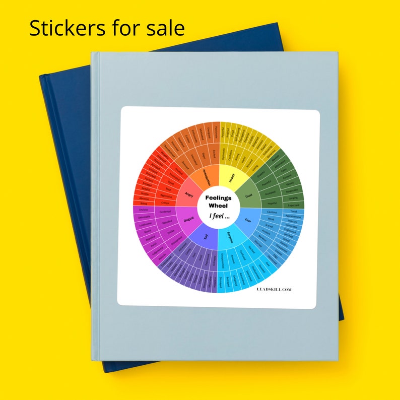 Feelings Wheel Stickers | Emotion Wheel Stickers | 128 Emotions | Name ...