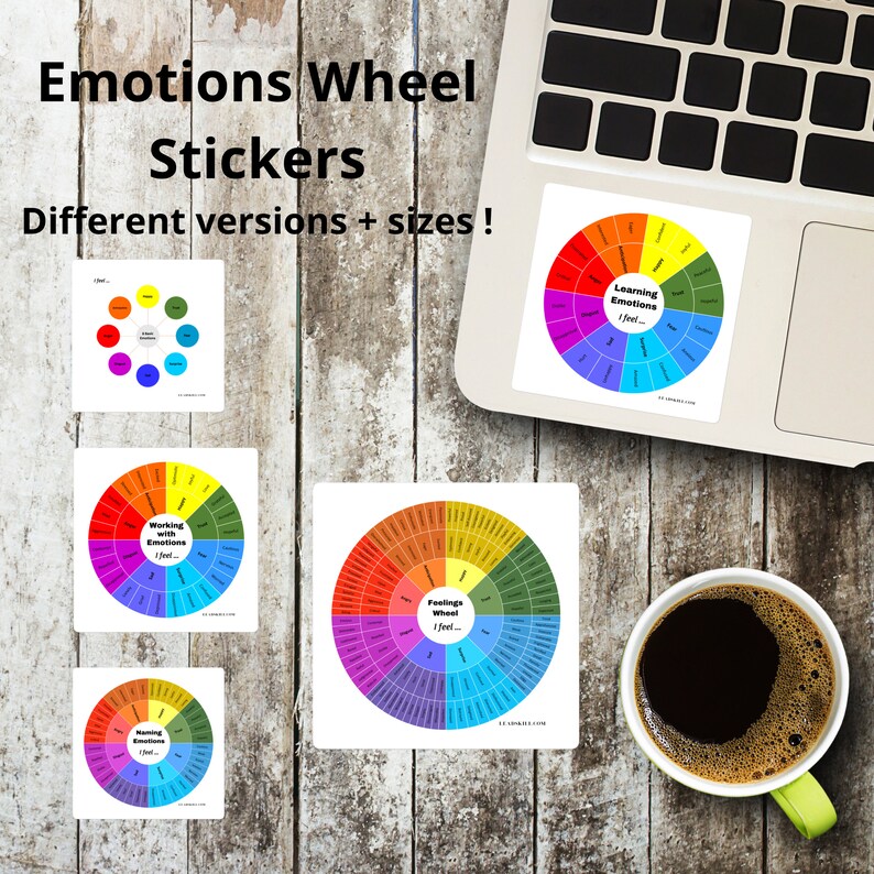 Feelings Wheel Stickers Emotion Wheel Stickers 128 - Etsy