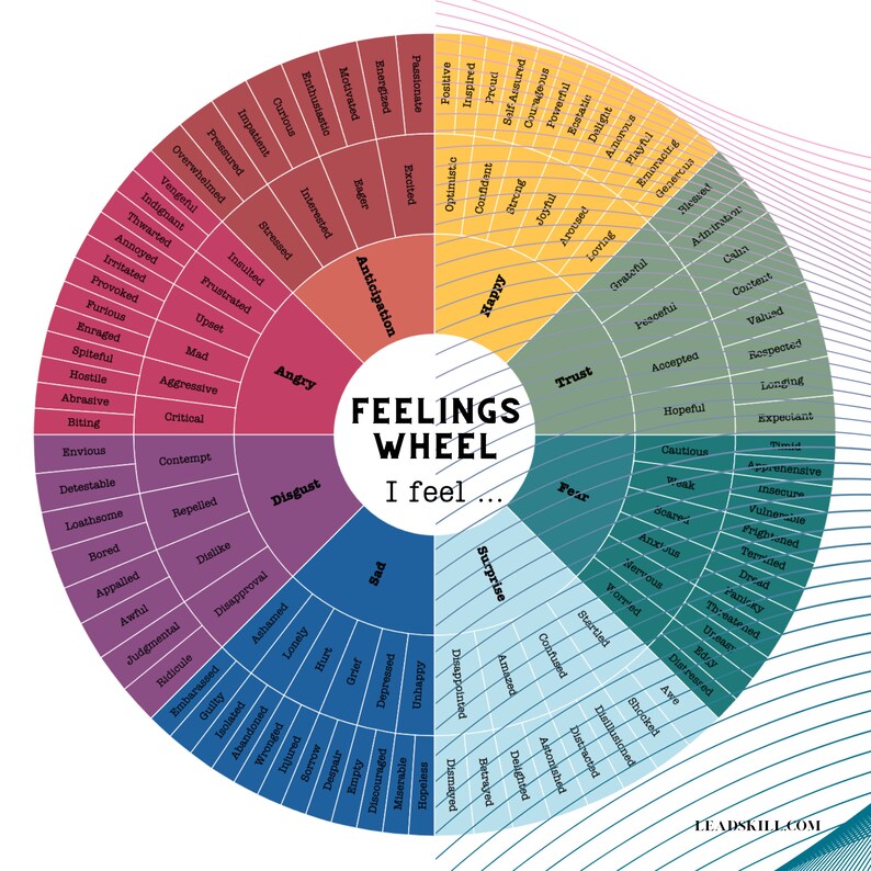 Feelings Wheel | Vinyl Stickers | Laptop Decals | Emotions Wheel - Etsy
