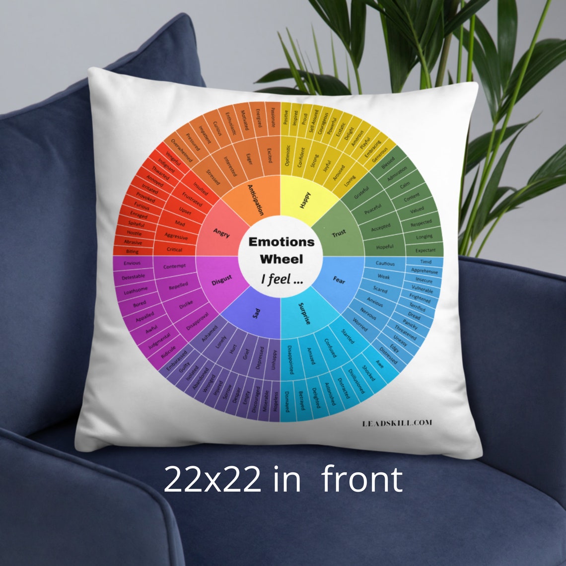 Emotion Wheel Pillow Comfy Feelings Wheel Pillow to Name EMOTIONS CBT ...