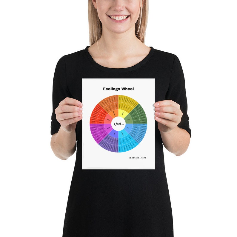 FEELINGS WHEEL - Emotion Wheel - Beautiful Color Feeling Wheel Poster ...