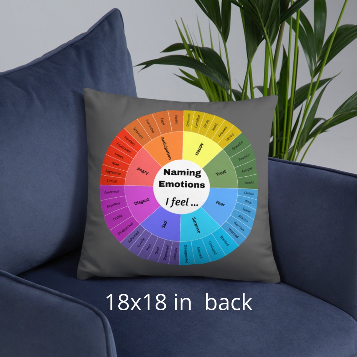 Emotion Wheel Pillow Comfy Feelings Wheel Pillow to Name EMOTIONS CBT ...