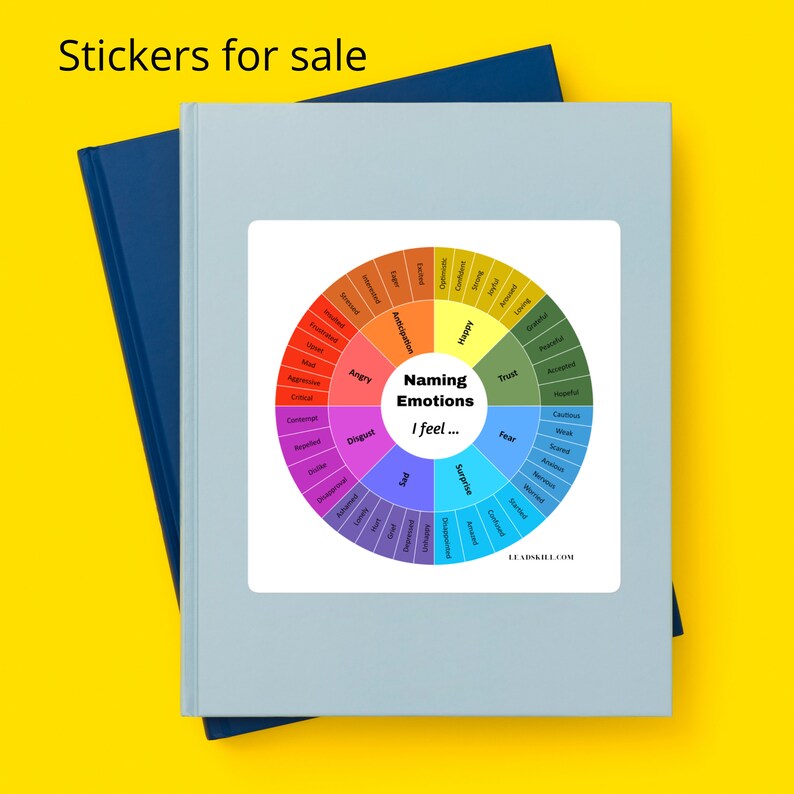 Emotion Wheel Stickers | Naming Feelings Wheel | 48 Emotions | Quality ...
