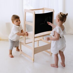 Montessori Tower With Chalkboard, Toddler Tower, Montessori Tower ...
