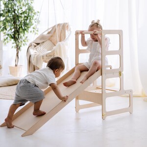 Tower With Slide, Toddler Tower, Montessori Tower, Tower Helper, Step ...