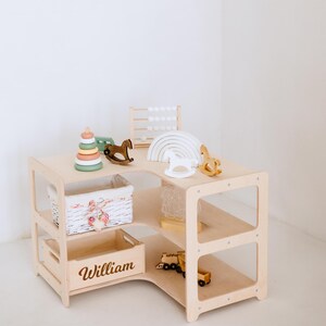 Toy Storage, Montessori Corner Shelf, Corner Toy Shelf, Montessori ...