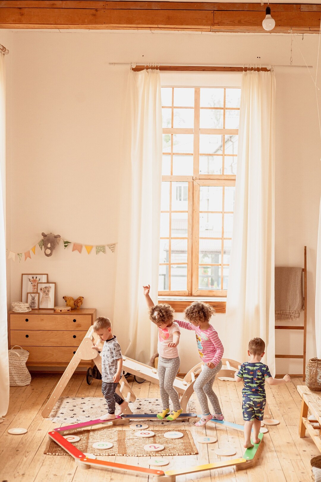 Wooden Balance Beam, Balance Beam, Gymnastic Beam, Montessori Balance ...