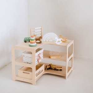 Montessori Corner Toy Shelf, Montessori Toy Storage for Corner, Corner ...