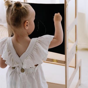 Montessori Tower With Chalkboard, Toddler Tower, Montessori Tower ...