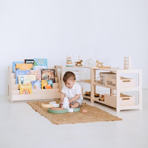 Toy Storage, Montessori Corner Shelf, Corner Toy Shelf, Montessori ...