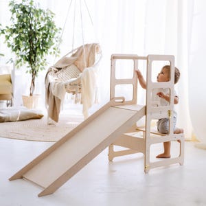 Tower With Slide, Toddler Tower, Montessori Tower, Tower Helper, Step ...