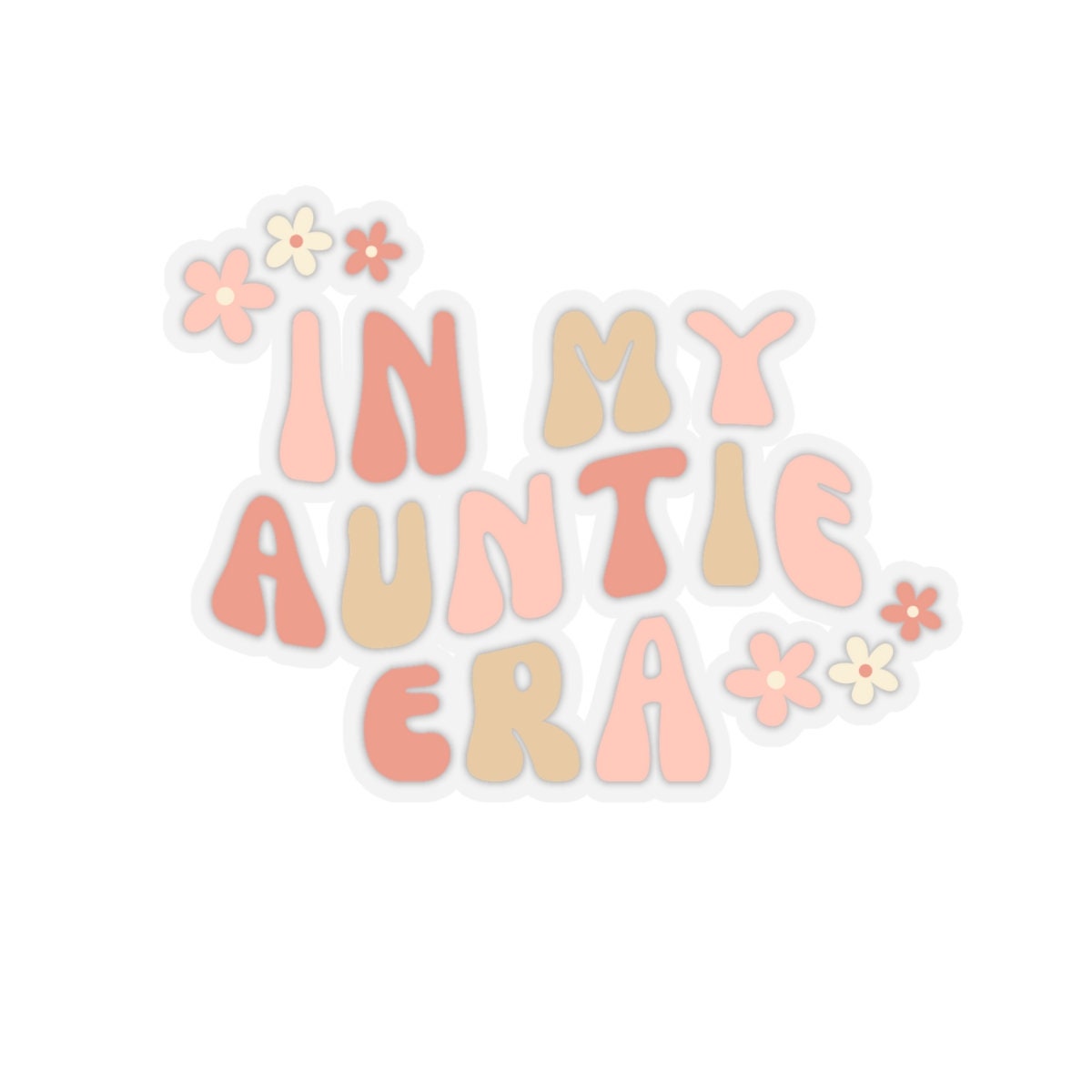 In My Auntie Era Retro Sticker | Aunt Life | Auntie Gifts | Aunt Retro ...