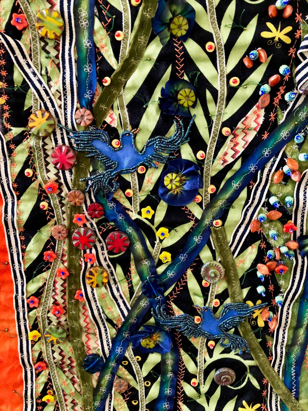 Fabric Nature Collage - Etsy