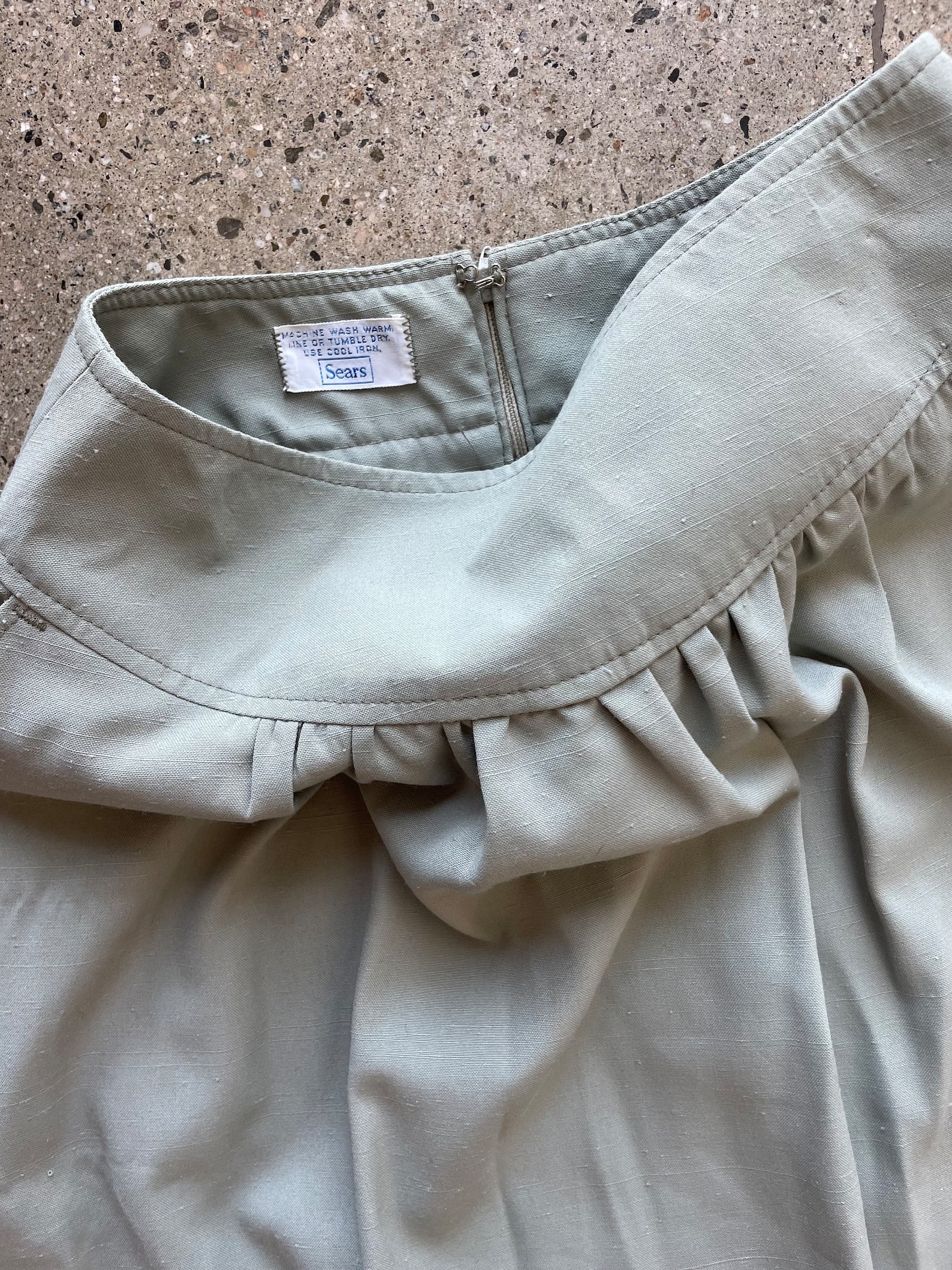 LOT_26 Vintage Sears Sage Green A-line Pockets Skirt 70s 80s 26” Waist ...